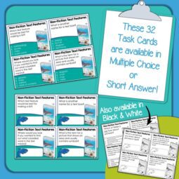 Informational Text Features (Non-Fiction) Task Cards - Print & Digital ...