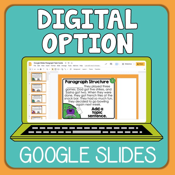Paragraph Structure Task Cards (Multiple Choice & Short Answer) | Print ...