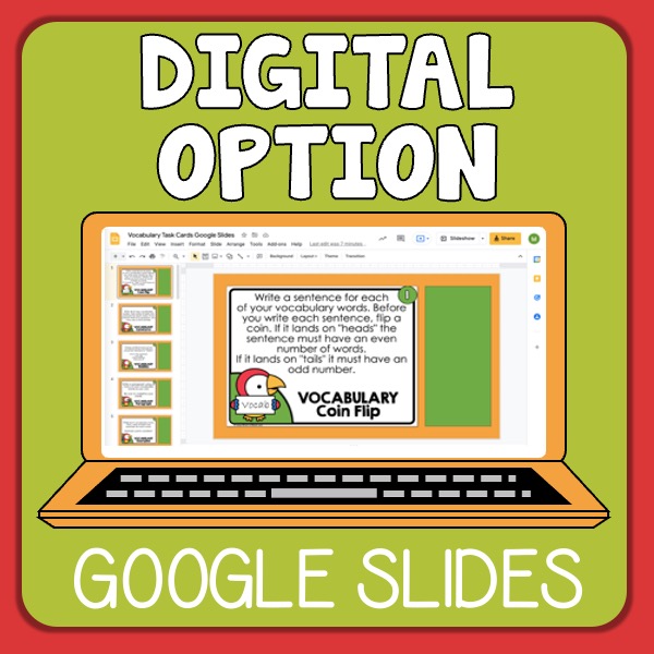 Vocabulary Task Cards Activities To Use With Any List | Print & Digital ...