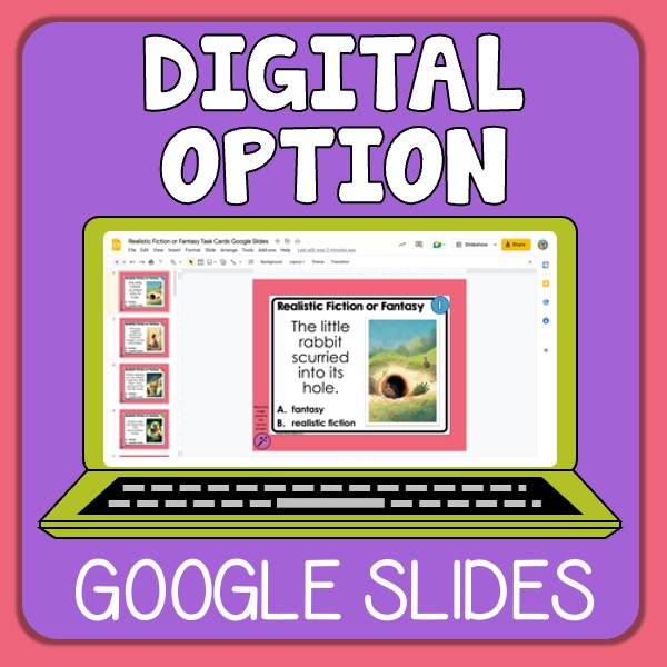 Fantasy vs. Realistic Fiction Task Cards - Determining Genre Within a ...