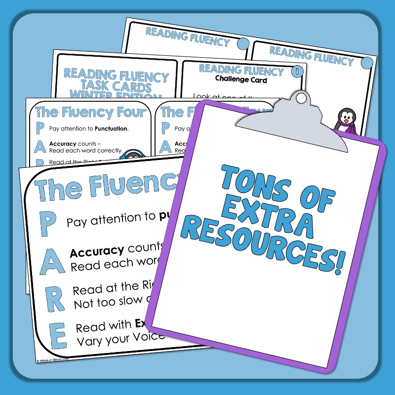 Reading Fluency Task Cards - for Winter - Fun Read Aloud Passages for ...