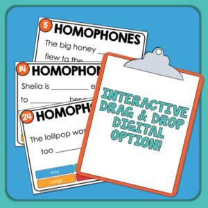 Homophones Task Cards (Drag & Drop) | Print & Digital with Google ...