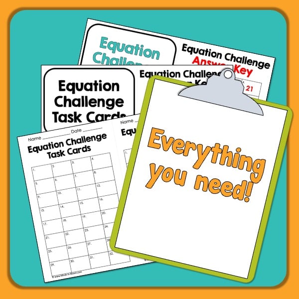 Equations Challenge - Task Cards (Multiplication & Division) | Print ...