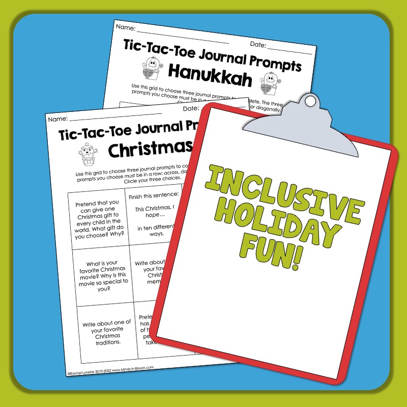 FREE Christmas and Hanukkah Tic-Tac-Toe Journal Prompts - Print and ...