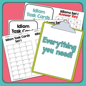 Idiom Task Cards (Set 1) | Print & Digital | Figurative Language ...