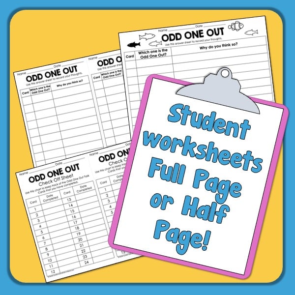 Odd One Out! Critical and Creative Thinking Task Cards - Great ...