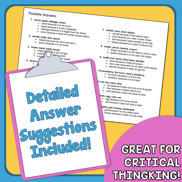 Odd One Out! Critical and Creative Thinking Task Cards - Great ...