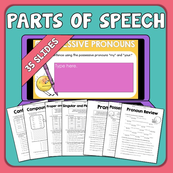 ELA Test Prep or Review - 25 Language Worksheets - Digital with Google ...