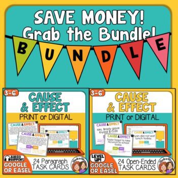 Cause and Effect Task Cards with Graphic Organizers & Anchor Charts ...
