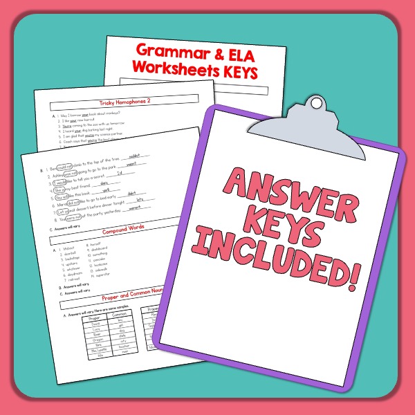 ELA Test Prep or Review - 25 Language Worksheets - Digital with Google ...