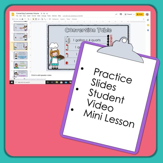 Converting Customary Volume (Gallons, Quarts, Pints, Cups & Ounces ...