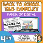 Back To School Tab Booklet (4th Grade) - Fun Activity for Incoming ...