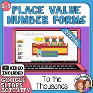 Place Value Number Forms (to the Thousands) | Digital Google Slides ...