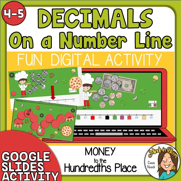Decimals on a Number Line (Tenths & Hundredths) - Fun Pizza Money Activity | Google Slides ...