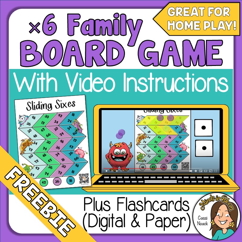 FREE Multiplication Board Game & Video Directions x6 Great for at home ...
