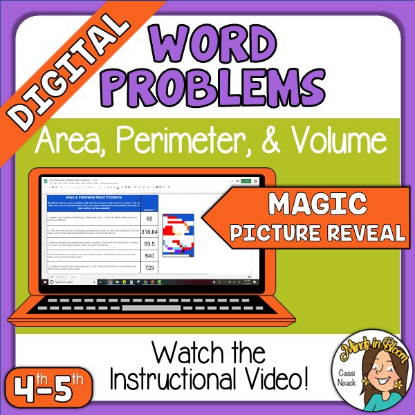 Word Problems - Area, Perimeter, & Volume Digital Activity | Google ...