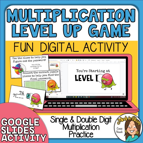 Multiplication Level Up Game - Single & Double Digit Digital Activity ...