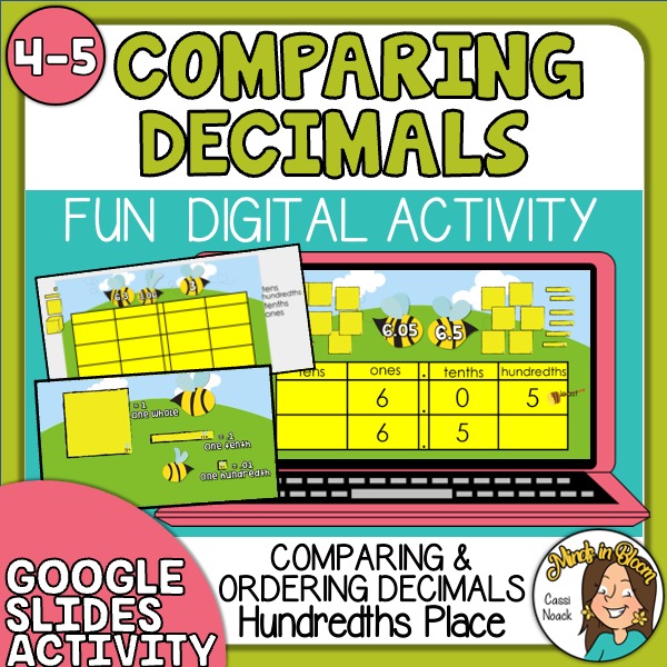 Comparing Decimals - Comparing & Order Decimals (Hundredths Place) | Digital Google Slides ...