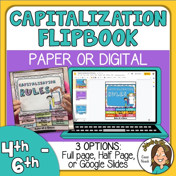 Capitalization Flipbook - Capitalization Rules Reference (Full or Half ...