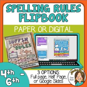 Spelling Rules Flipbook - Suffix Spelling Rules Resource for Students ...