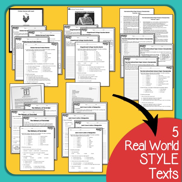 Real World Reading - Functional Texts Practice Comprehension Questions ...