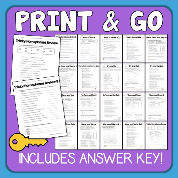 Commonly Confused Homophones Review Sheets - Print & Digital Google ...
