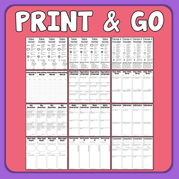 Close Reading Bookmarks for Literature - Annotation Guides and Graphic ...