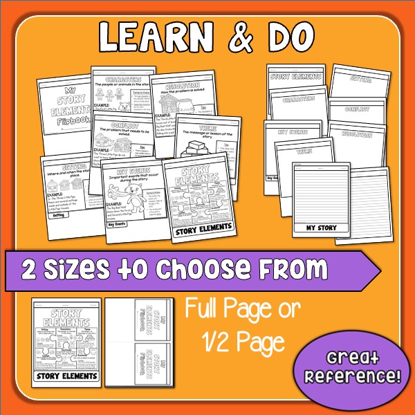 Story Elements Flipbook (Learn & Do Versions) Reading Resource | Print ...