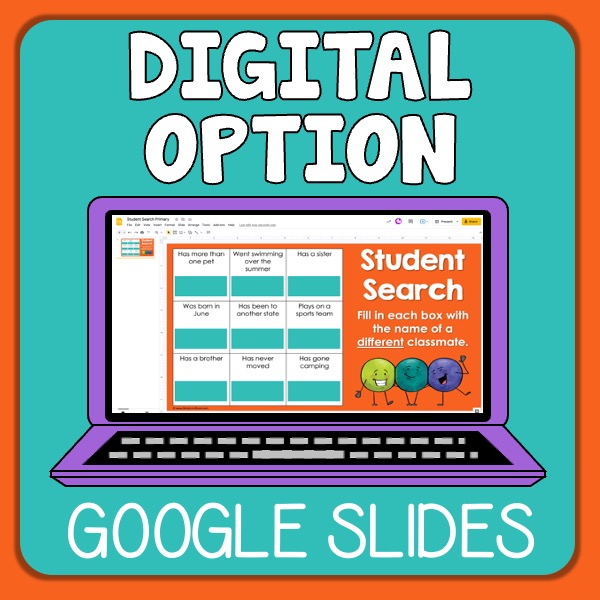 Back to School Icebreaker - Bingo Game (1-3 Grade) | Print & Google ...