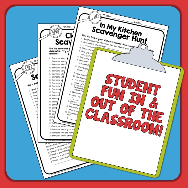 Scavenger Hunts - Math, Reading, Homework, Etc. - Worksheets for ...