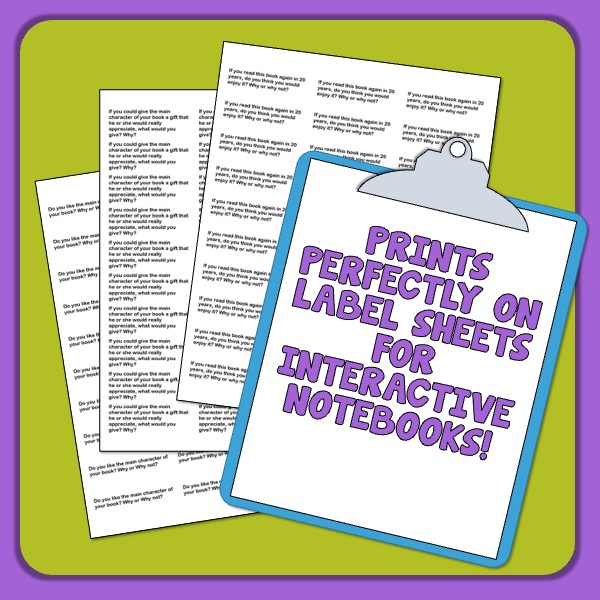 Reading Responses - Response Labels for Interactive Notebooks | Print ...