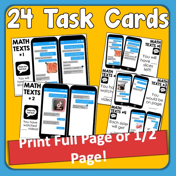 Math Word Problems - Engaging Multi-Step Task Cards (All Operations ...