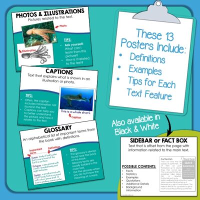 Informational Text Features (Non-Fiction) - Posters & Mini Anchor ...