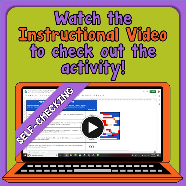 Word Problems - Area, Perimeter, & Volume Digital Activity | Google ...