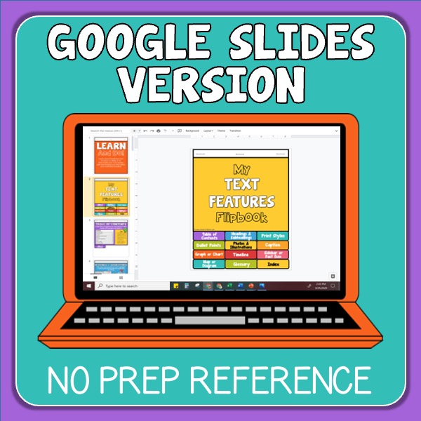 Text Features Flipbook - Nonfiction Resource (Full Page, Half Page, or ...