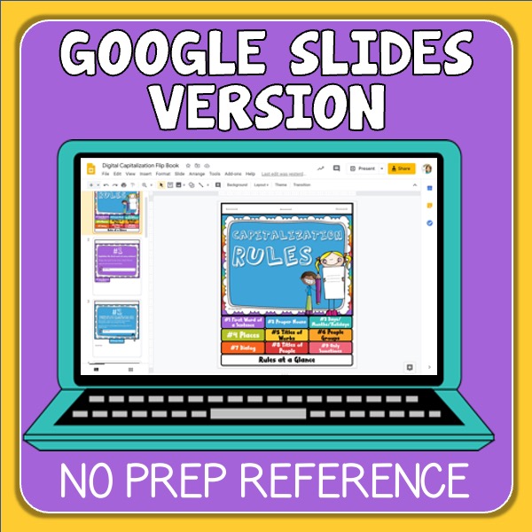 Capitalization Flipbook - Capitalization Rules Reference (Full or Half ...