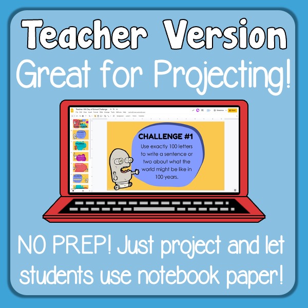 100th Day Challenge - Activities for Students for 100th Day of School ...