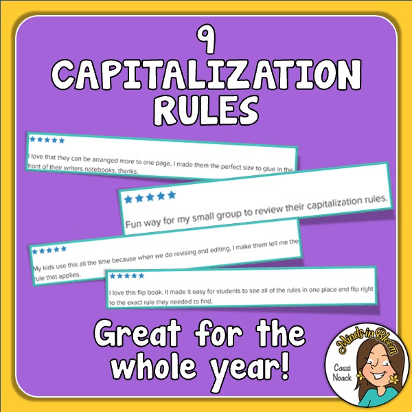 Capitalization Flipbook - Capitalization Rules Reference (Full or Half ...