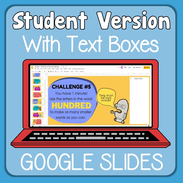 100th Day Challenge - Activities for Students for 100th Day of School ...