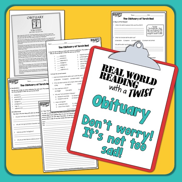 Real World Reading - Functional Texts Practice Comprehension Questions ...