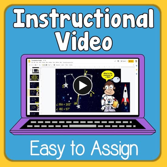 Unknown Angle Measures - Adjacent Angles & Constellations | Digital ...