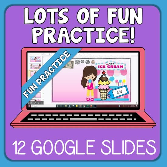 Counting Money - Dollars & Coins Google Slides Ice-cream Activity for ...