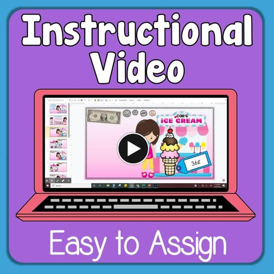 Counting Money - Dollars & Coins Google Slides Ice-cream Activity for ...