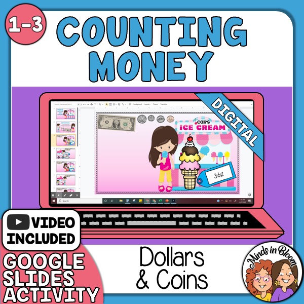 Counting Money - Dollars & Coins Google Slides Ice-cream Activity for ...