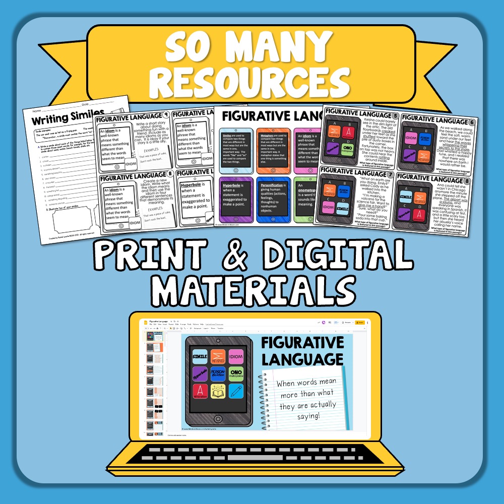 Figurative Language BUNDLE! Activities, Task Cards, Posters, Digital ...
