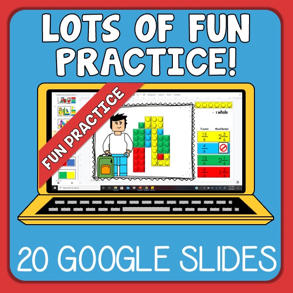 Fractions & Mixed Numbers (with Improper Fractions) - Digital Lego ...
