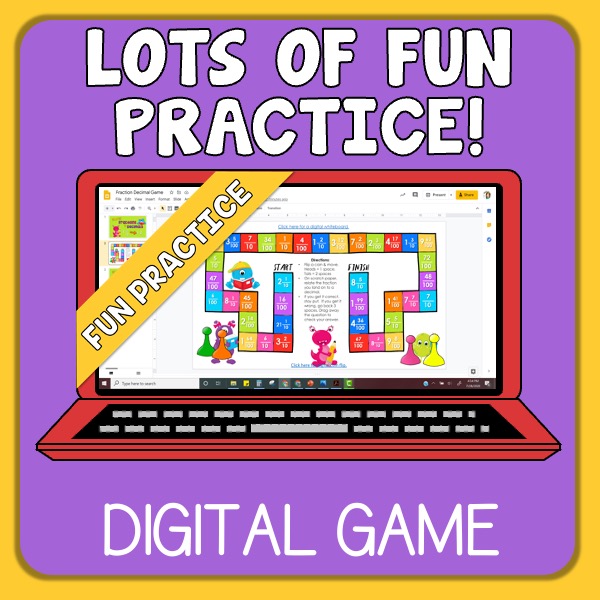 Decimals & Fractions - Digital Board Game Relating Fractions to ...
