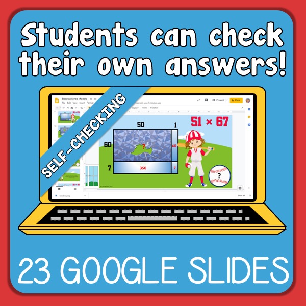 Area Models Multiplication - Baseball Digital Activity Representing ...