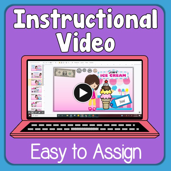 Counting Money - Dollars & Coins Google Slides Ice-cream Activity for ...