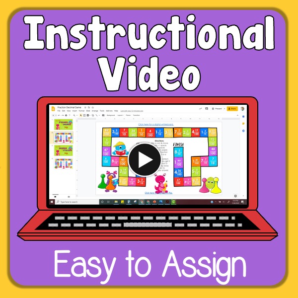 Decimals & Fractions - Digital Board Game Relating Fractions to ...